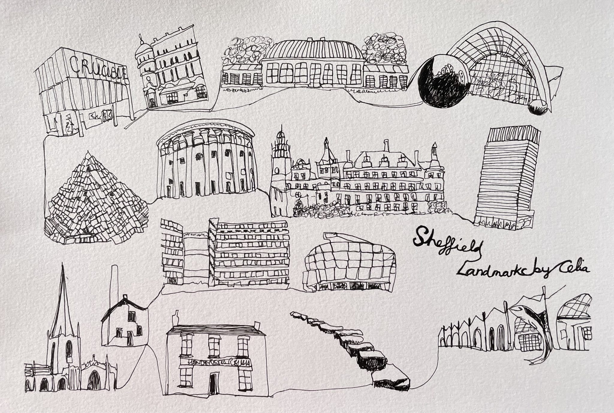 Sheffield Landmarks - ArtbyCeliaBennett.com